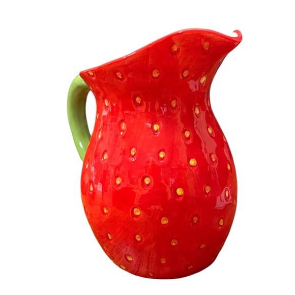 Home Essentials | Dining | Nwt Ceramic Strawberry Water Pitcher By Home ...